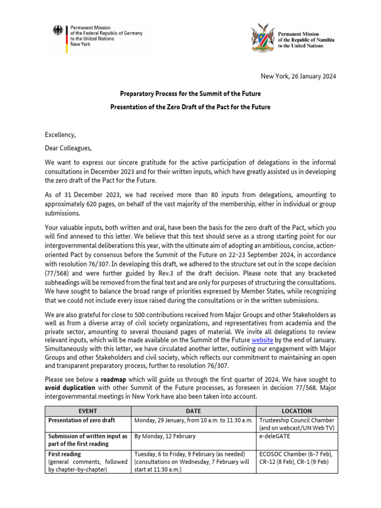 Zero Draft of the Pact for the Future | PDF