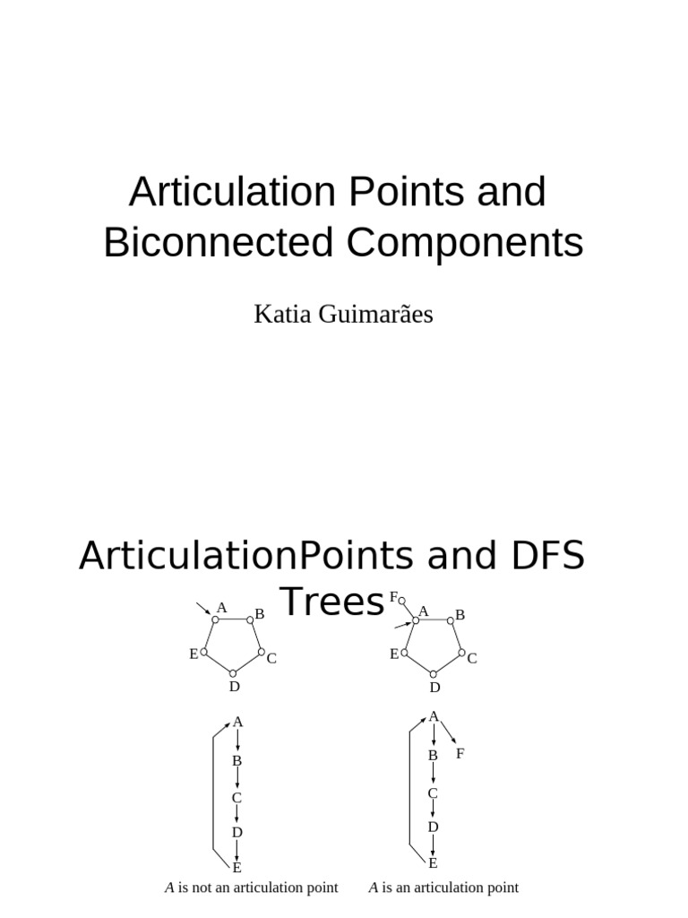 Grafos20102 Aula11 ArticulPoints2 | PDF | Combinatorics | Theoretical Computer Science