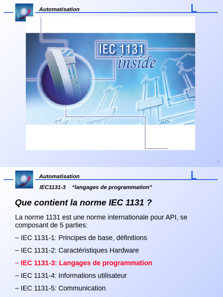 03-Langages-Programmation-API-IEC-61131-3 | PDF | Structure de contrôle | Langage de programmation