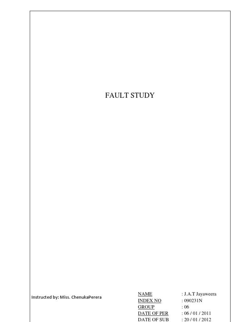 Fault Study | PDF | Electrical Resistance And Conductance | Physical ...