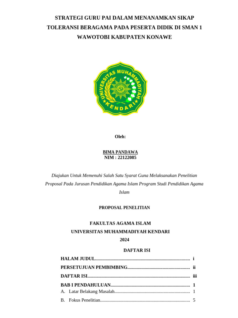 Bima Proposal 4 X Ganti Judul | PDF