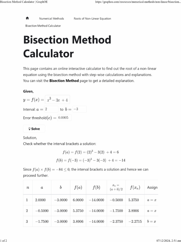 Bisection | PDF