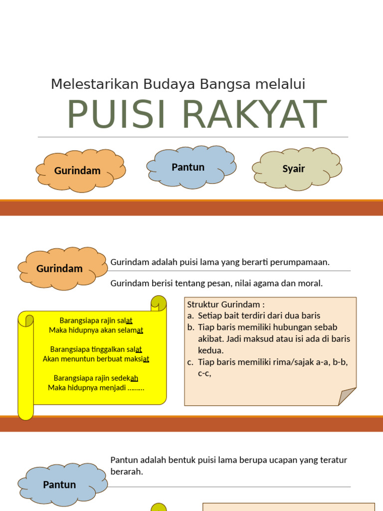 Puisi Rakyat: Gurindam, Pantun, Syair | PDF