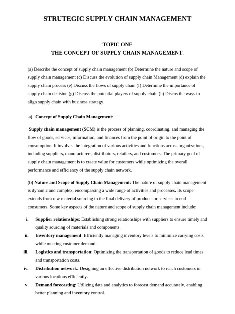 Understanding Supply Chain Management | PDF | Strategic Management | Supply Chain