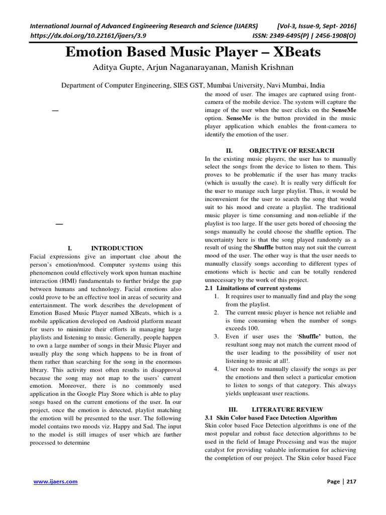 Emotion_Based_Music_Player_XBeats (3) | PDF | Rgb Color Model | Vision
