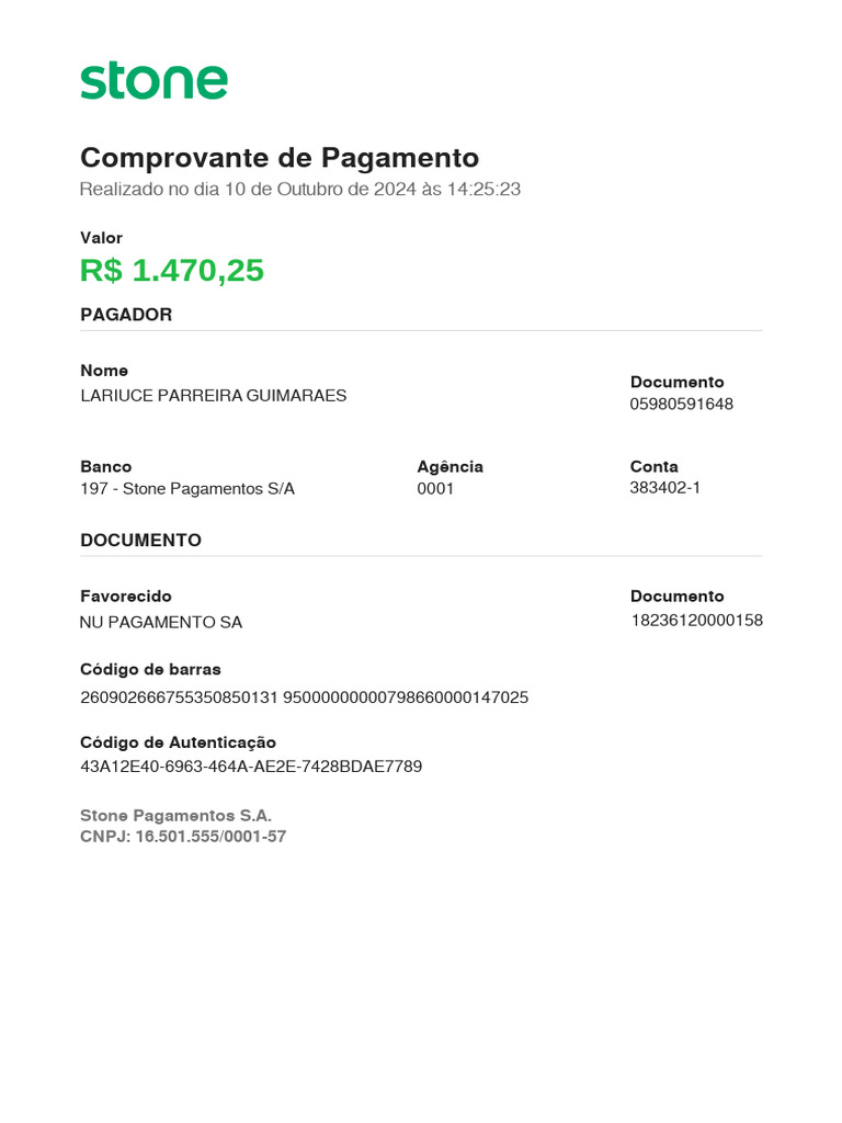 Comprovante pagamento | PDF