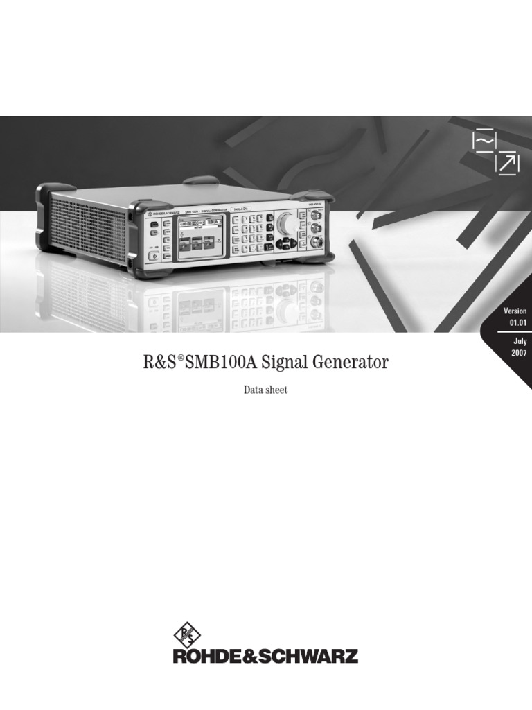 Rohde & Schwarz - SMB100A Datasheet | PDF | Frequency Modulation | Modulation