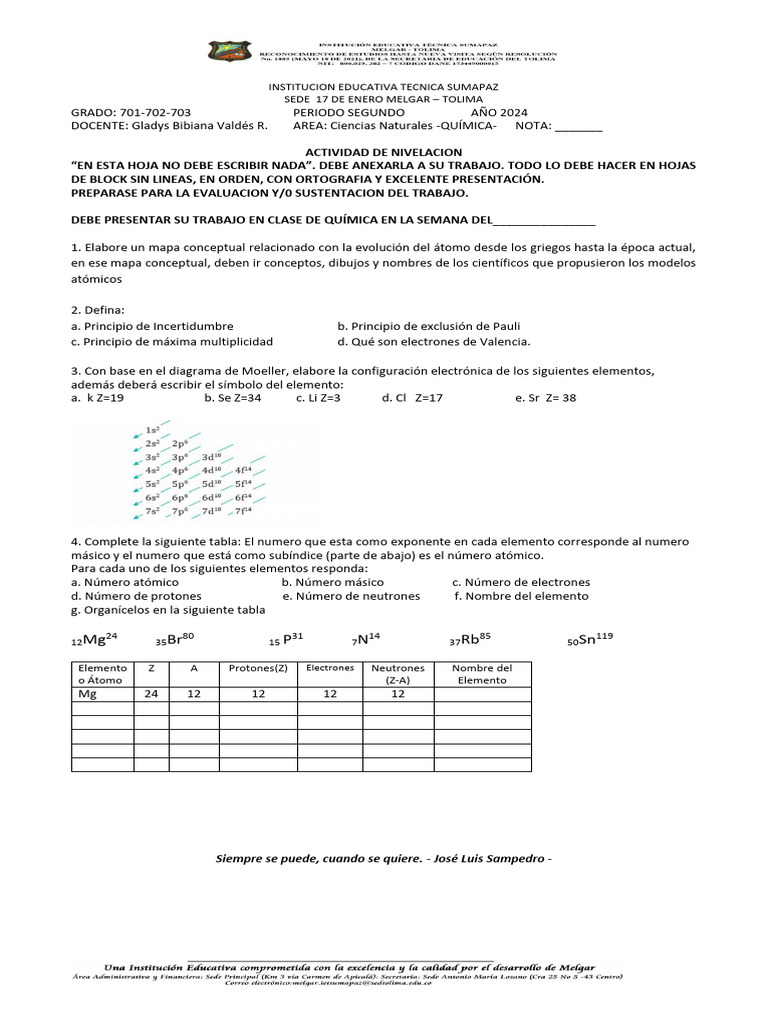 Septimo 2 Periodo Quimica | PDF