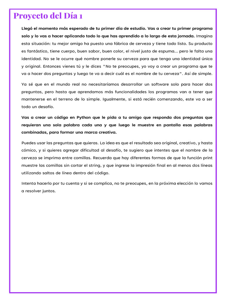Programa Python: Nombra tu Cerveza | PDF