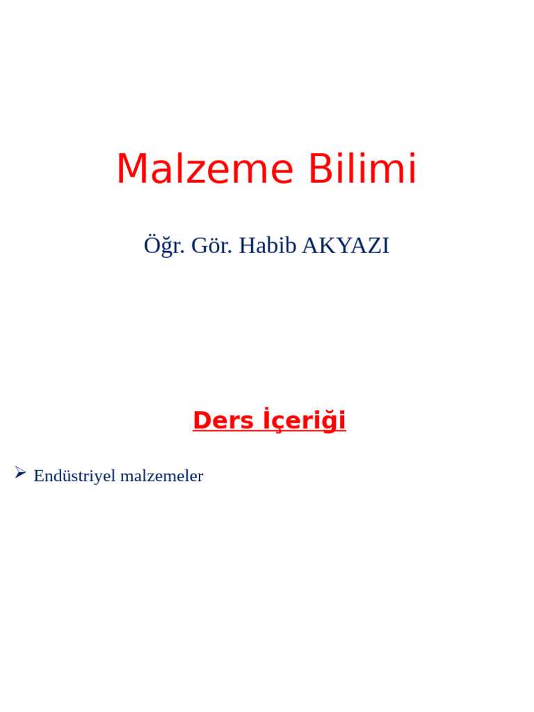 Malzeme Bilimi 10 | PDF
