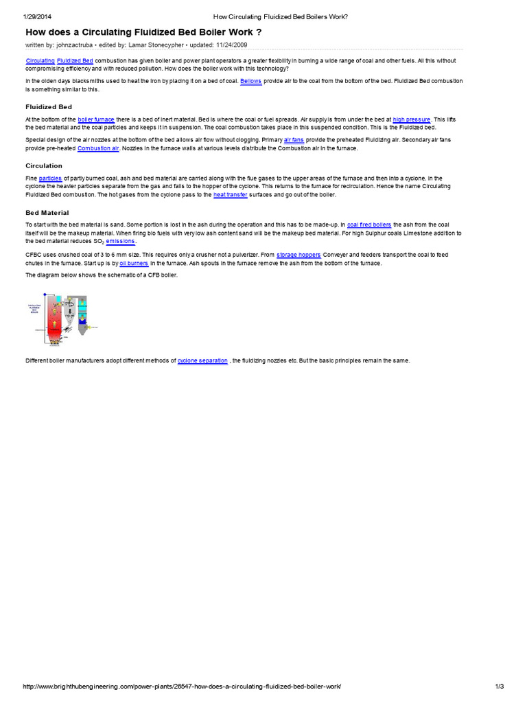 How Circulating Fluidized Bed Boilers Work | PDF | Scientific Phenomena | Chemical Processes