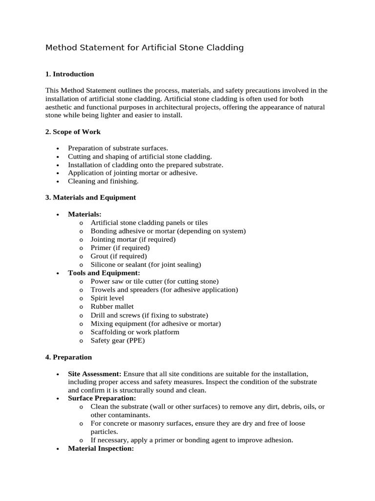MSDS - Artificial Stone Cladding | PDF | Adhesive | Personal Protective ...