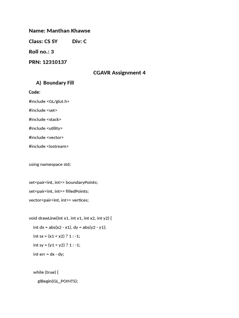 Polygon Fill Algorithms in OpenGL | PDF | Software Development | Computing