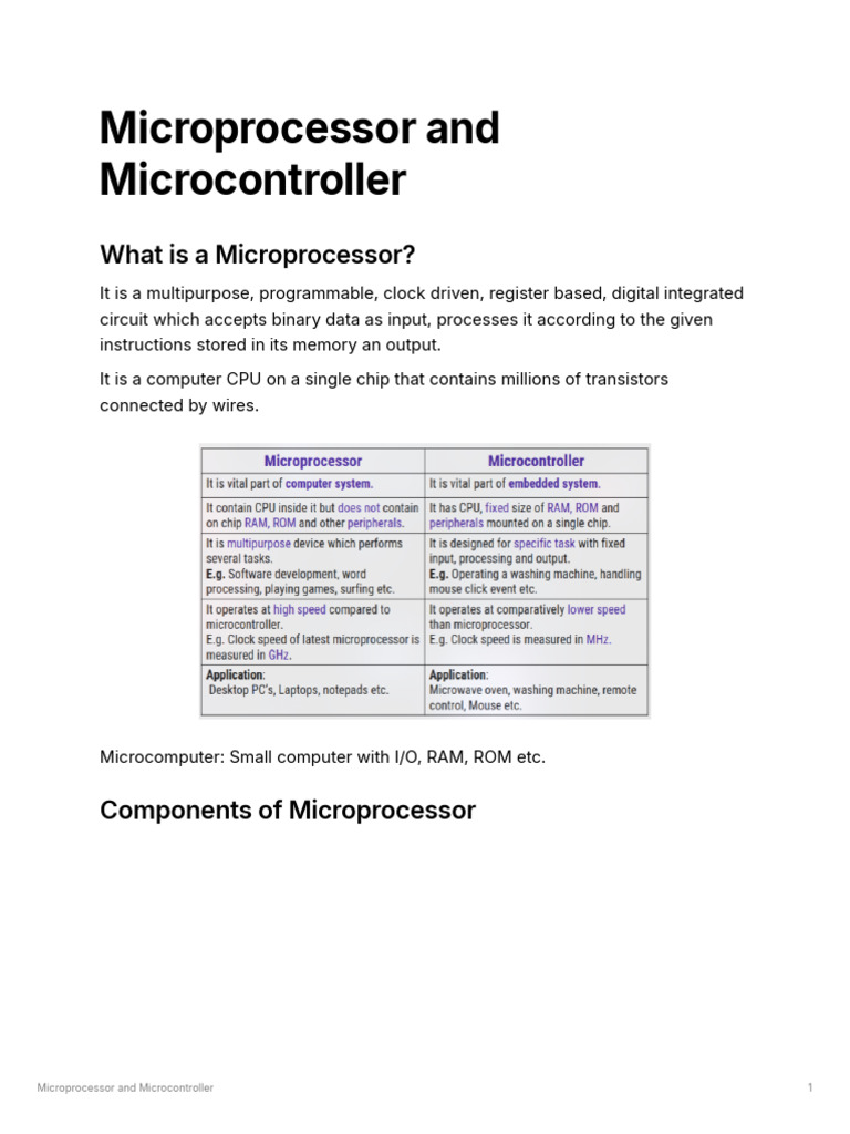 Microprocessors and Microcontrollers Overview | PDF | Central Processing Unit | Cpu Cache