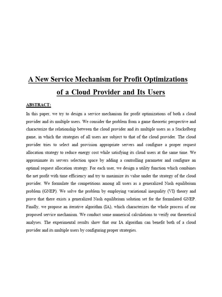 CLOUD | PDF | Mathematical Optimization | Cloud Computing
