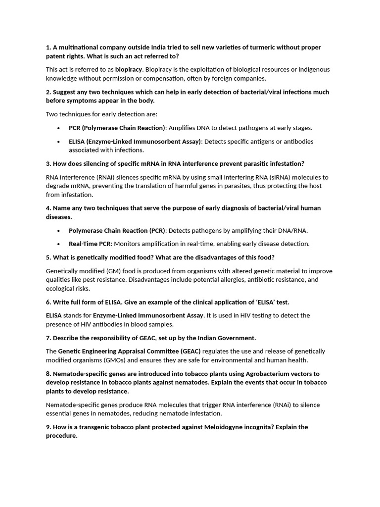 BIOTECHNOLOGY AND ITS APPLICATIONS | PDF | Genetically Modified Organism | Recombinant Dna