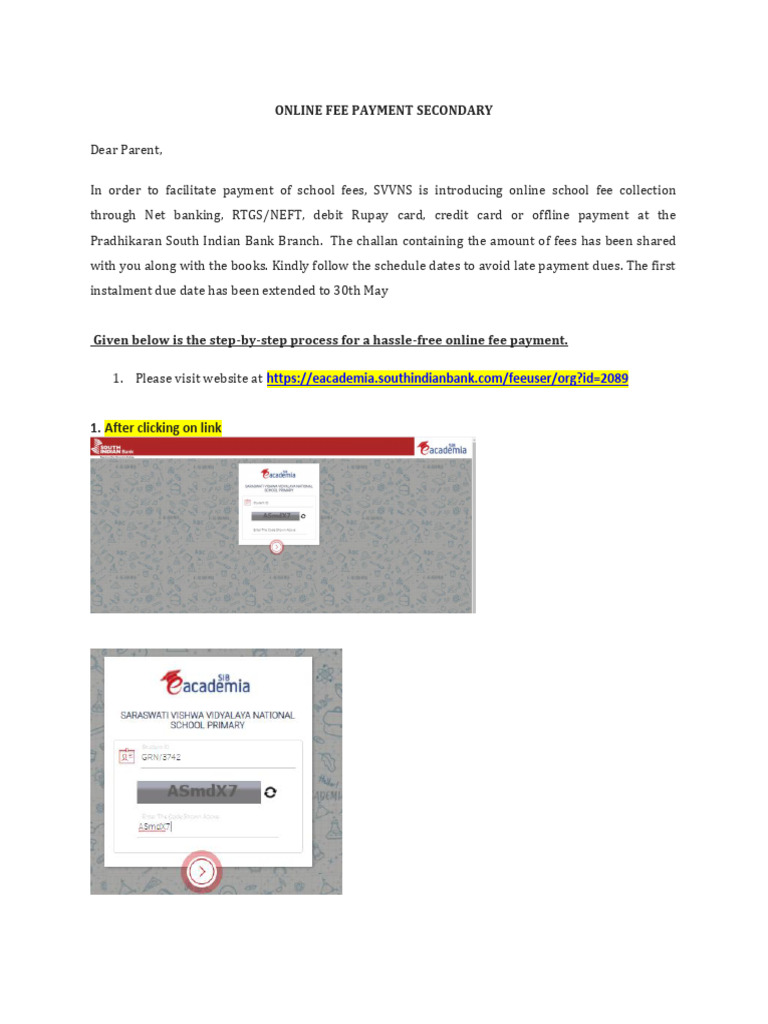 ONLINE Secondary Payment Flow | PDF