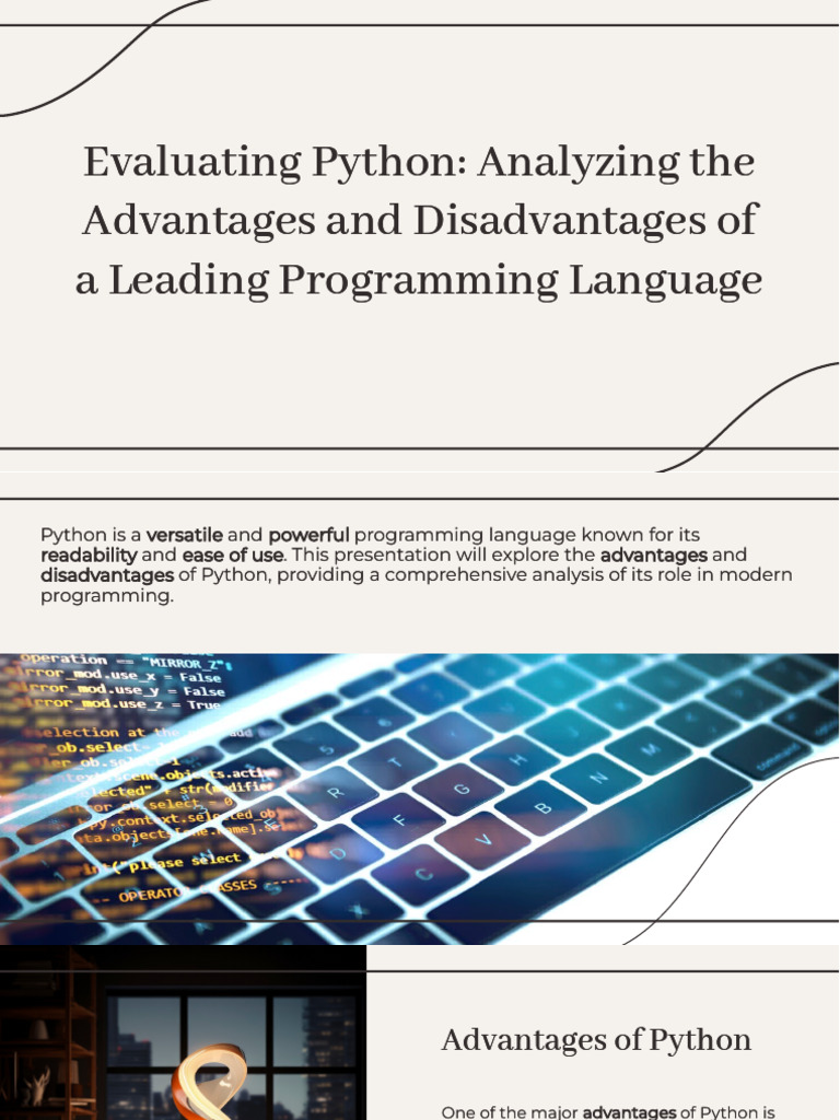 Slidesgo Evaluating Python Analyzing The Advantages And Disadvantages Of A Leading Programming