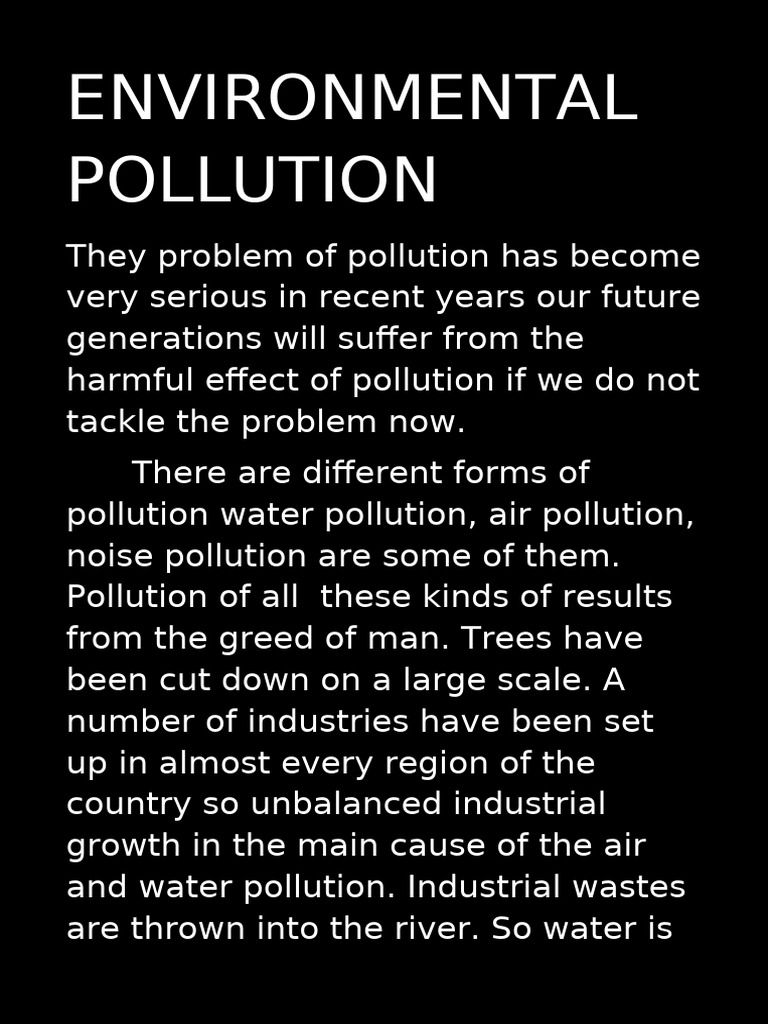 ENVIRONMENTAL POLLUTION | PDF
