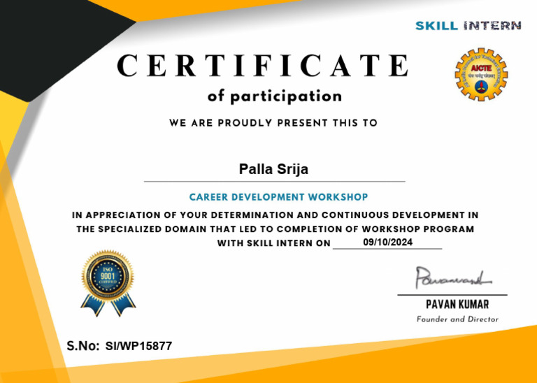 Workshop Completion Certificate | PDF