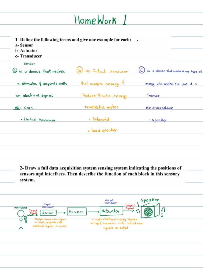 Homework 1 Answers | PDF | Sensor | Electrical Engineering