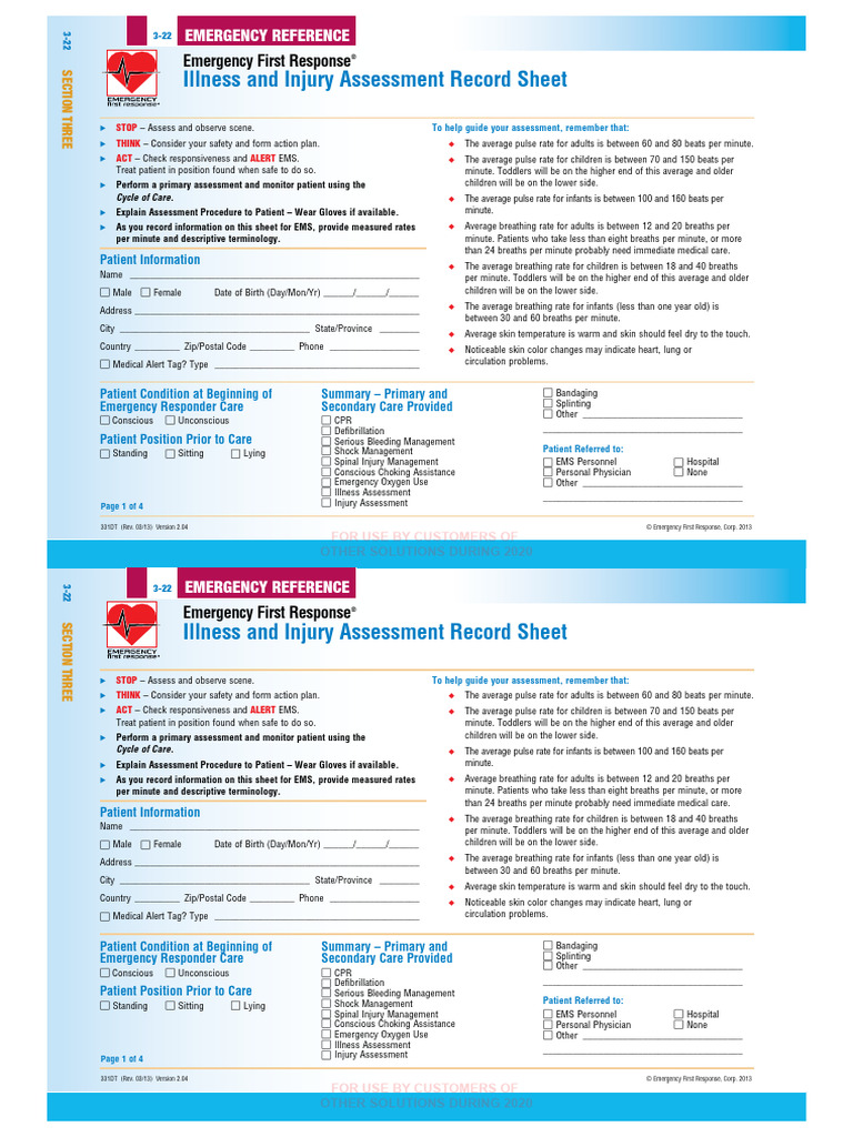 Assessment | PDF | Cardiopulmonary Resuscitation | Emergency Medical Services
