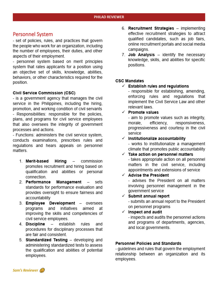 PHILAD Finals Reviewer | PDF | Recruitment | Policy