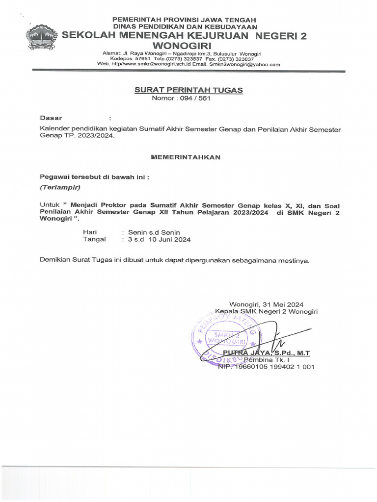 SURAT PERINTAH TUGAS PROKTOR_rotated | PDF