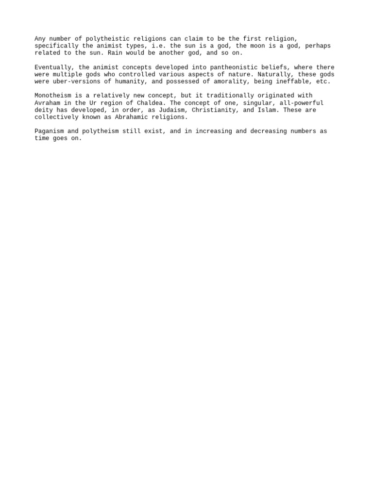 Evolution of Polytheism to Monotheism | PDF