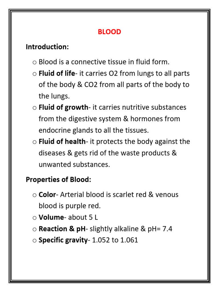 Blood | PDF | White Blood Cell | Platelet