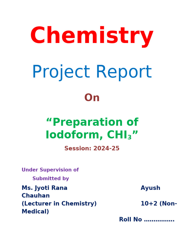 Iodoform Preparation and Characteristics | PDF | Filtration | Chemistry
