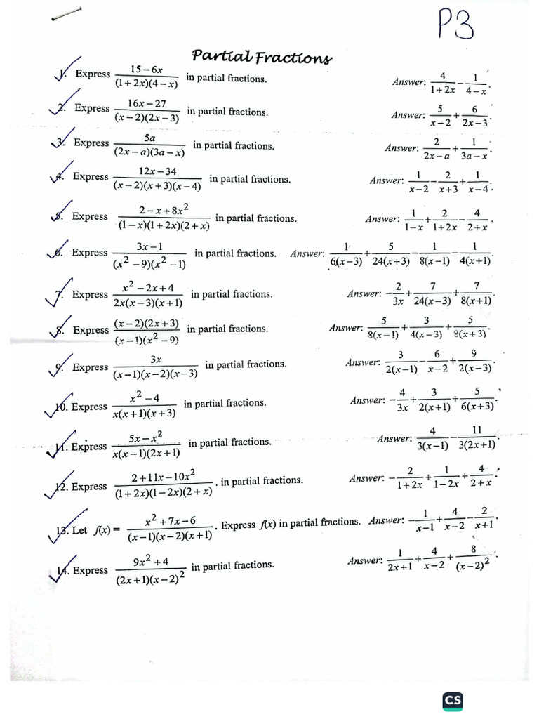 Partial Fractions | PDF
