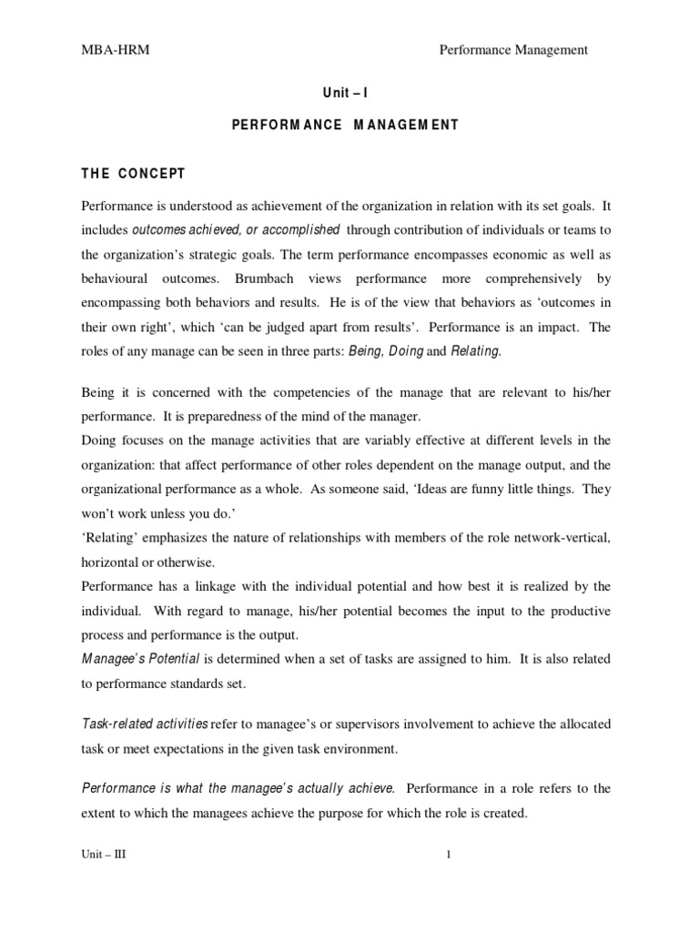 Performance Management | PDF | Goal | Performance Management