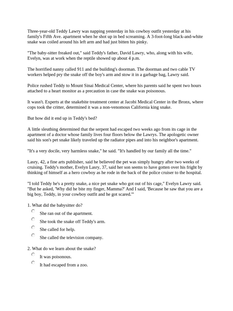 Reading Comprehension 5 | PDF