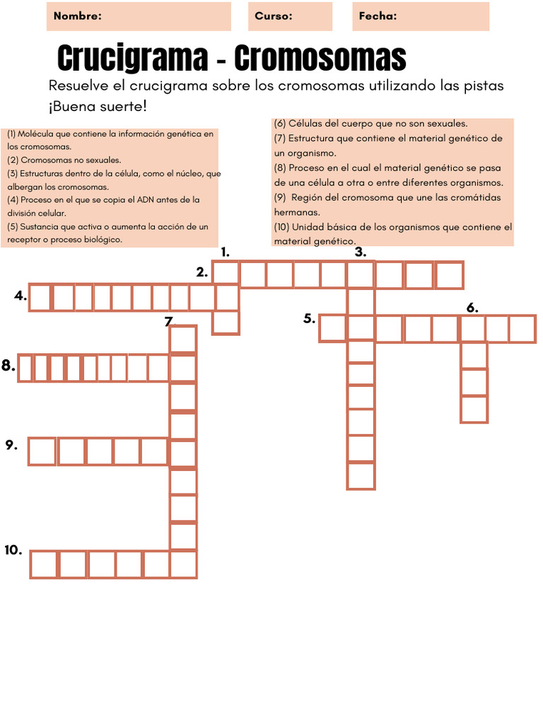 Ficha de Ejercicios Crucigrama Del Cuerpo Humano Ilustrativo Marrón | PDF