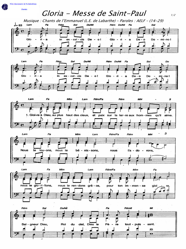 Gloria Messe de Saint Paul 1 | PDF