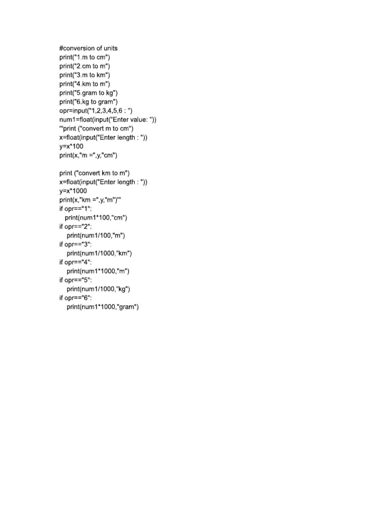 Conversion of Unit | PDF