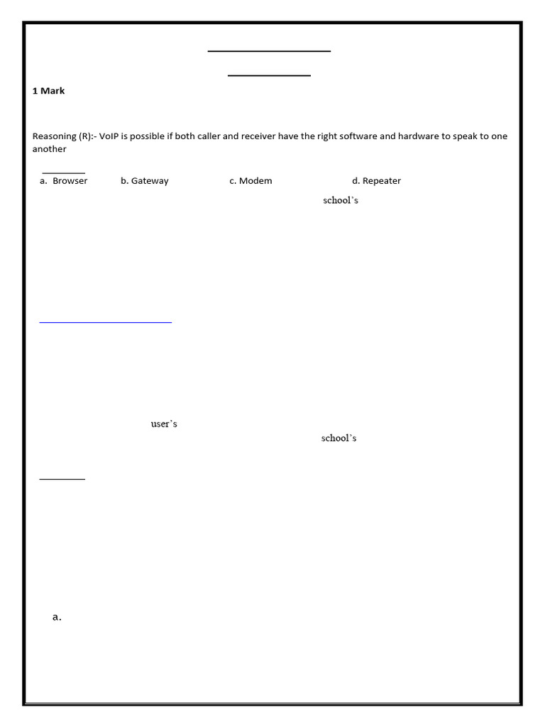 QUESTION BANK of Chapter5 | PDF | Computer Network | Network Topology