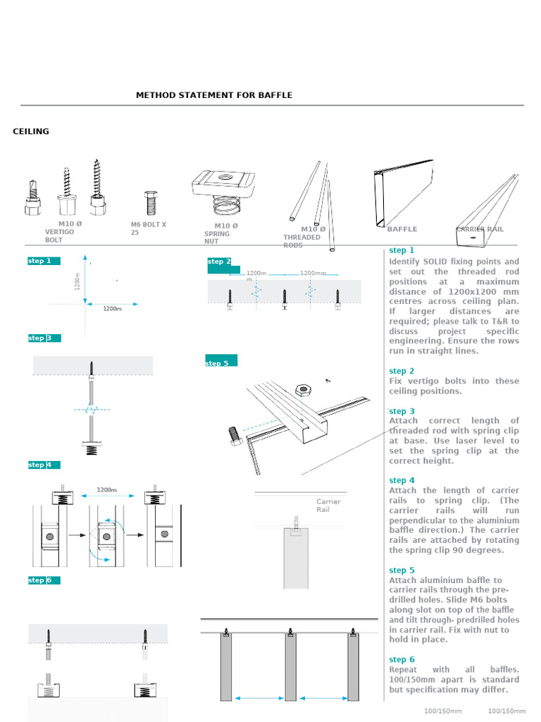 MSDS - Aluminium Baffle Installation Guide | PDF | Screw