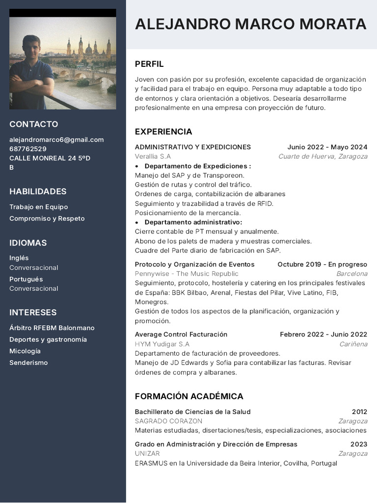 Curriculum Marco Morata Alejandro | PDF