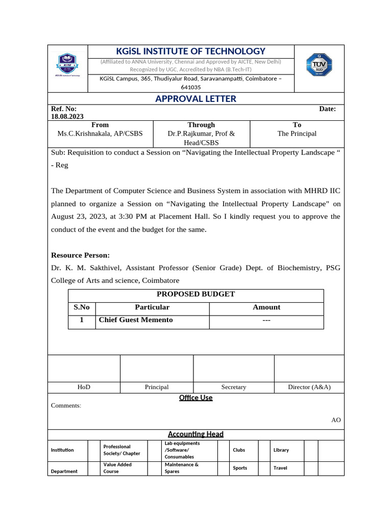 Seminar on Intellectual Property at KGiSL | PDF | Academia | Science