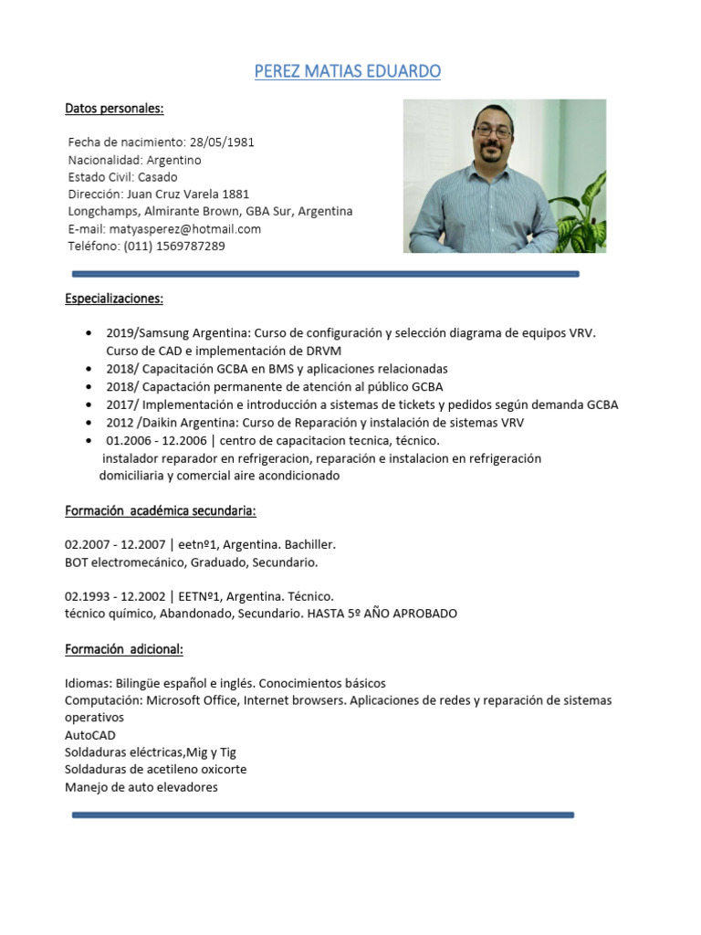 CV Matias Perez | PDF