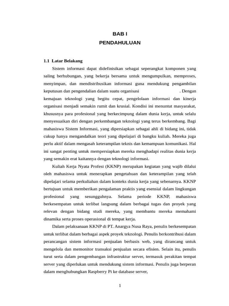 Laporan Magang KKNP PT. Anargya Nusa Raya (ANR) | PDF