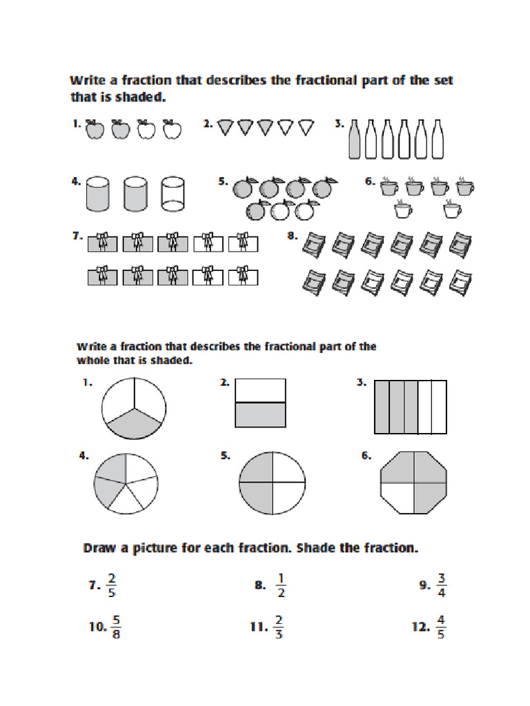 Fractions master sheet 1 - viii | PDF