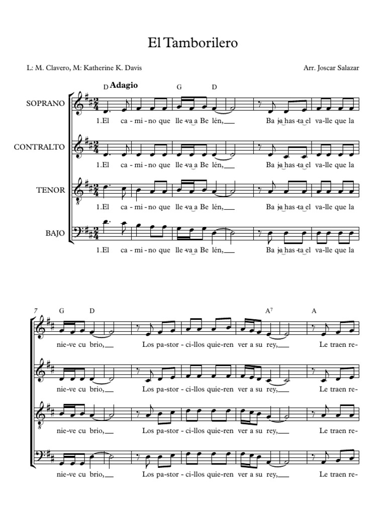 El Tamborilero Partitura Completa | PDF