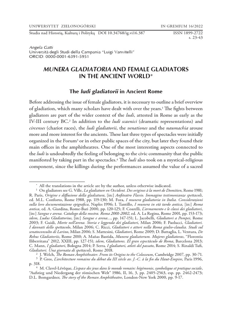 387-Article text-1470-1-10-20230206 | PDF | Gladiator | Ancient Rome