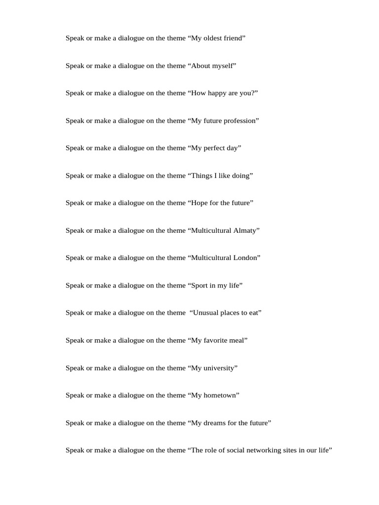 A2 speaking Task 4 окончательный вариант | PDF