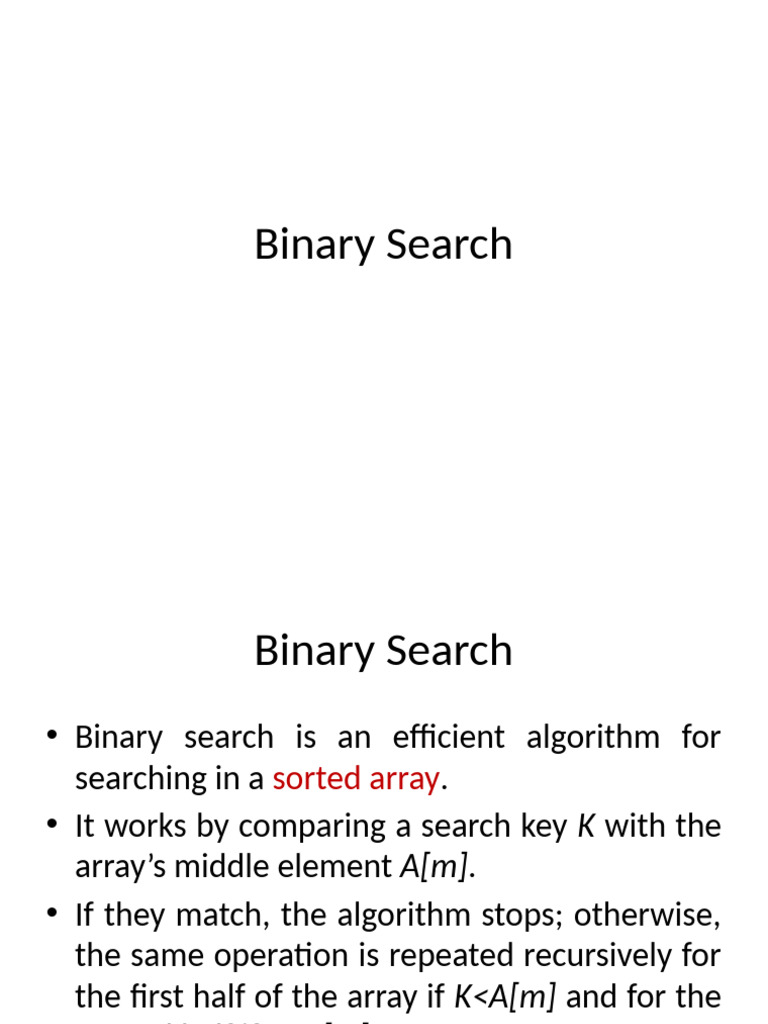 Efficient Binary Search Algorithm | PDF