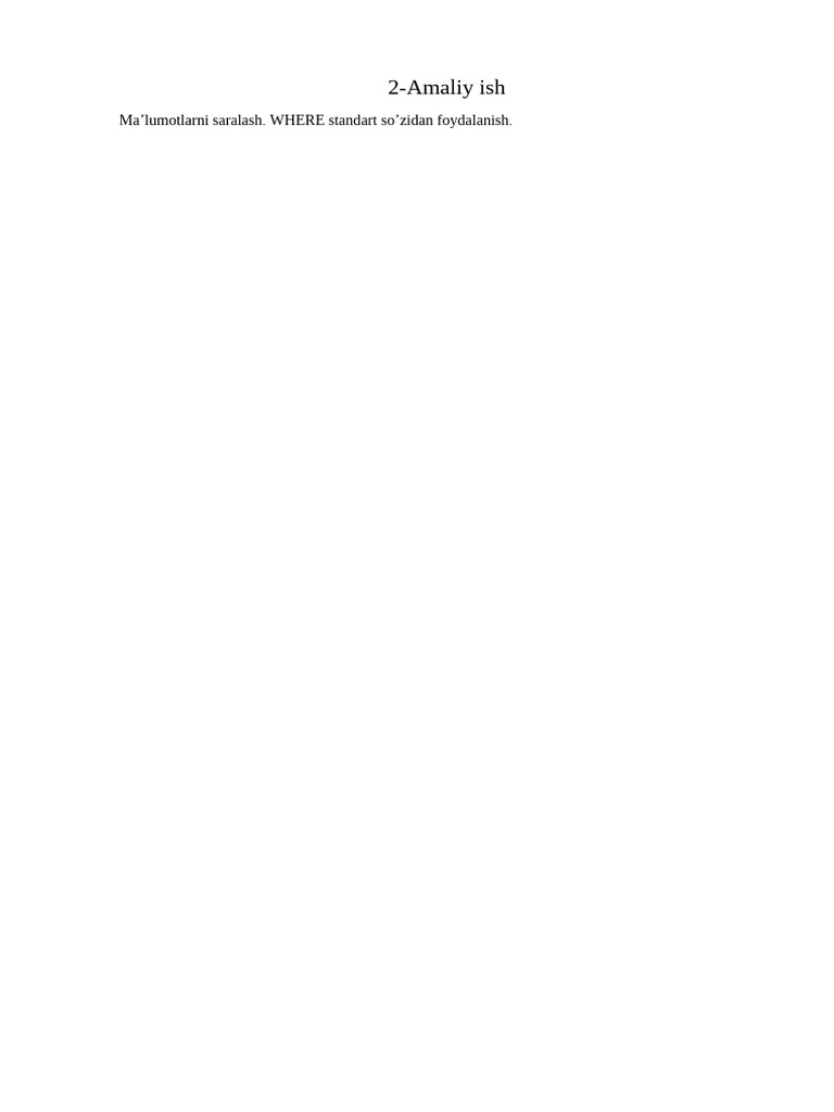 2-Amaliyot Postgres | PDF