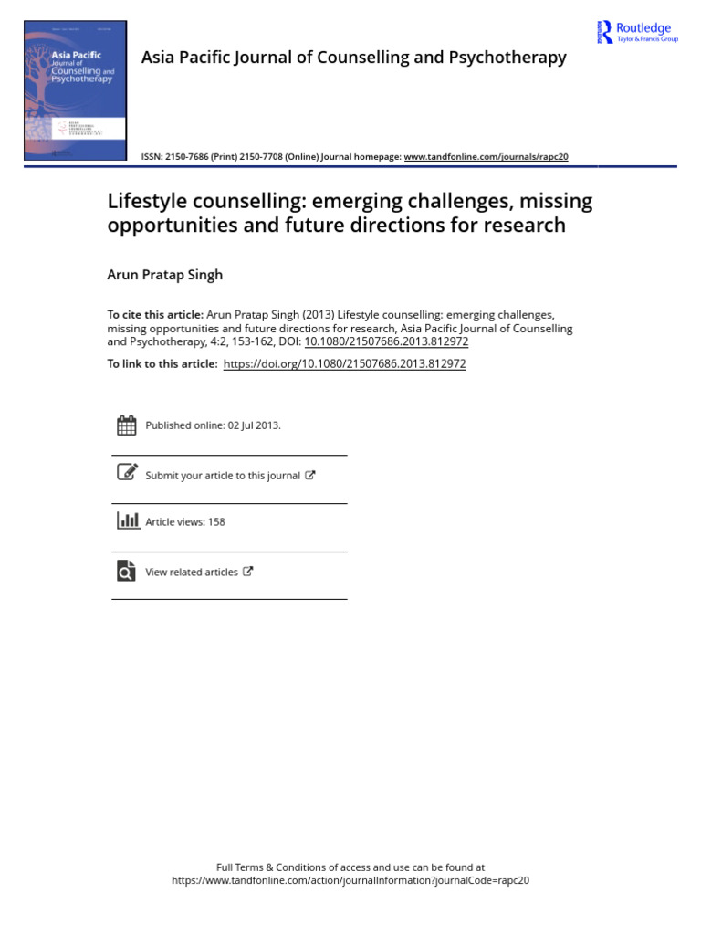 Lifestyle Counselling: Challenges & Opportunities | PDF | Psychotherapy ...